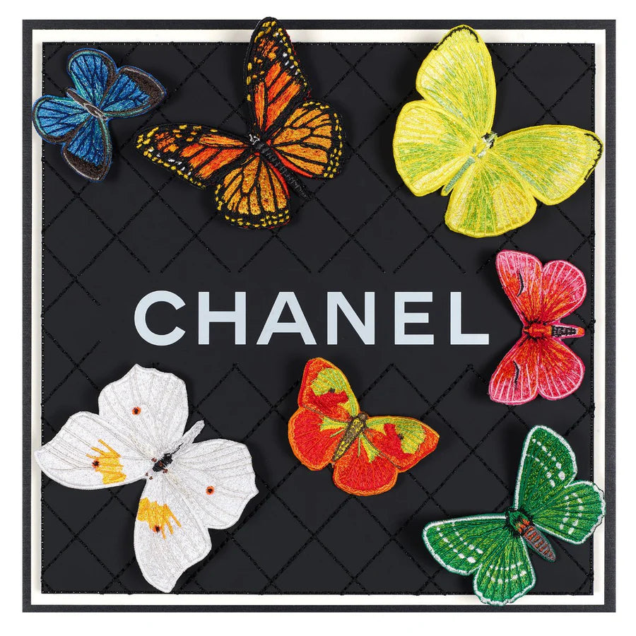 CHANEL B'FLY SWARM BLACK BACKGROUND 12X12 – Clive Daniel Home
